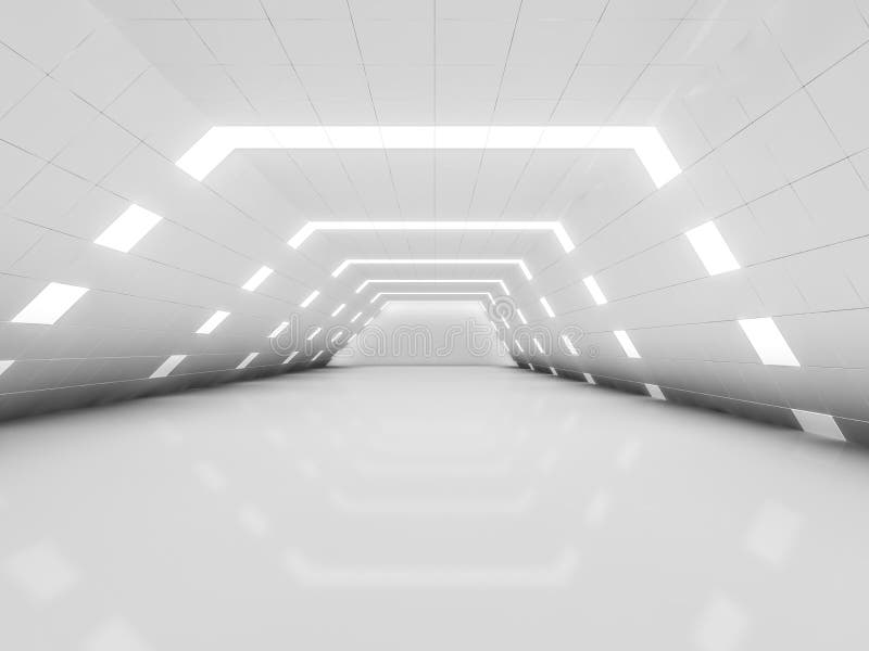 Simple Empty Room Interior with Lamps. 3D Stock Illustration ...