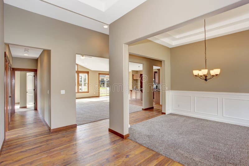 Simple Empty Room with Lots of Space and Carpet. Stock Photo - Image of ...