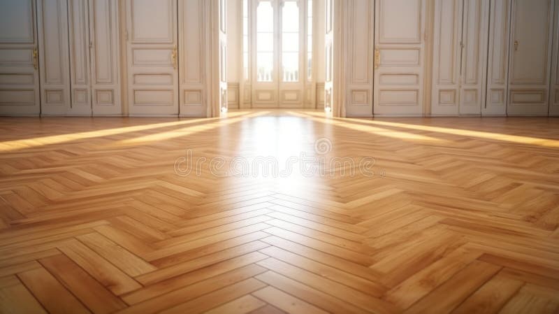 Simple Empty Room with Wood Floors, Suitable for Various Interior ...
