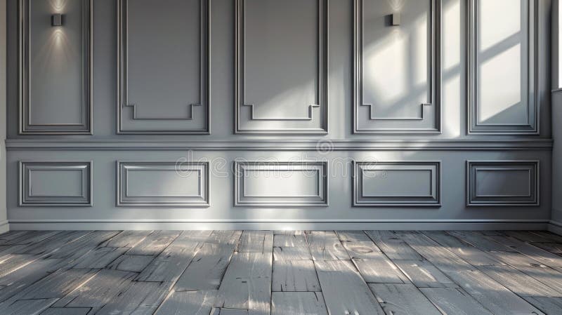A Simple, Empty Room with a Wooden Floor and White Walls Stock Photo ...