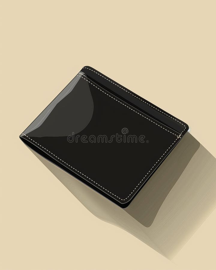 Flat Design: Simple Empty Wallet Icon, Open, Casting Long Faint Shadow ...