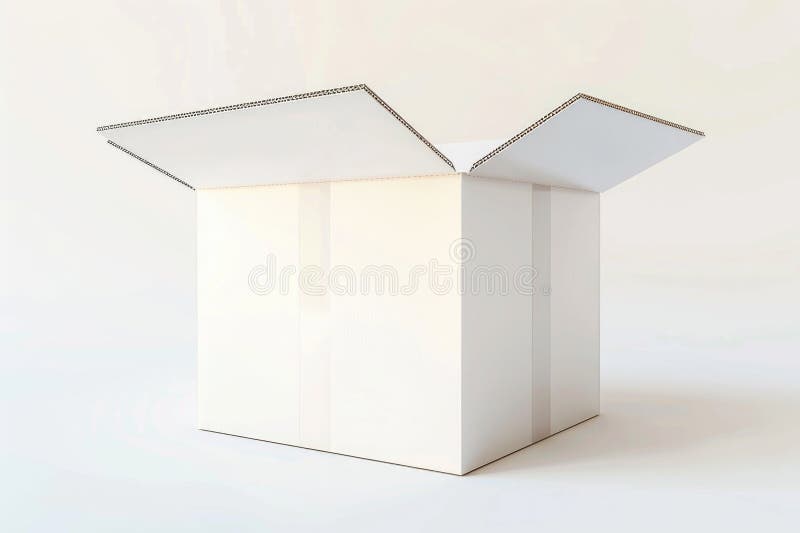 A Simple and Empty White Box on a Plain Surface Stock Photo - Image of ...