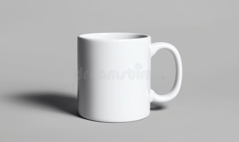 A Simple, Empty White Ceramic Mug on a Neutral Background, Perfect for ...