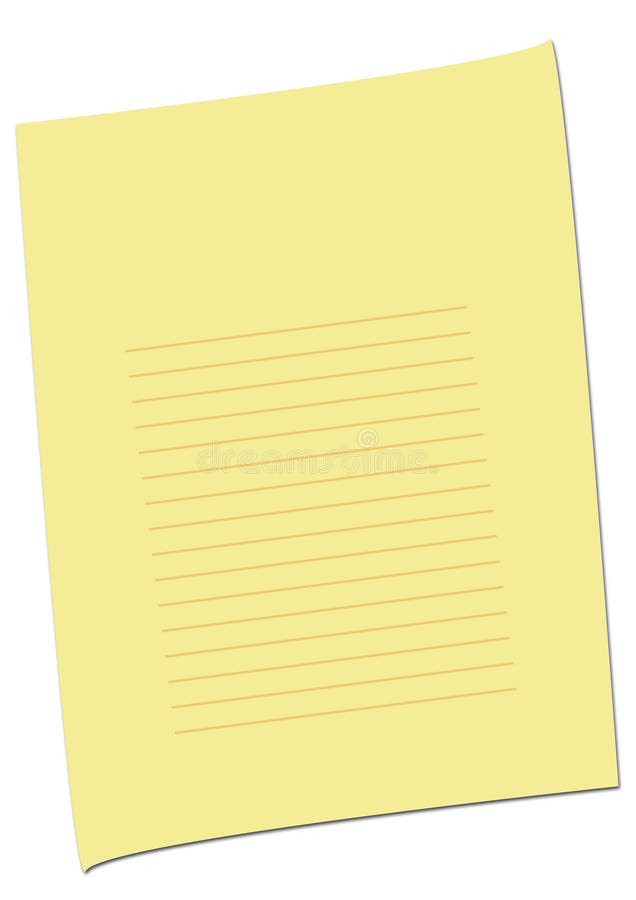 Simple Empty Yellow Page stock image. Image of message - 8412715