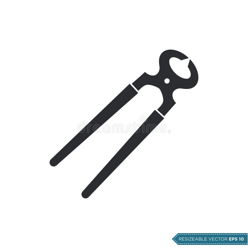 Simple End Cutting Pliers Tool Icon Vector Template Illustration Design ...