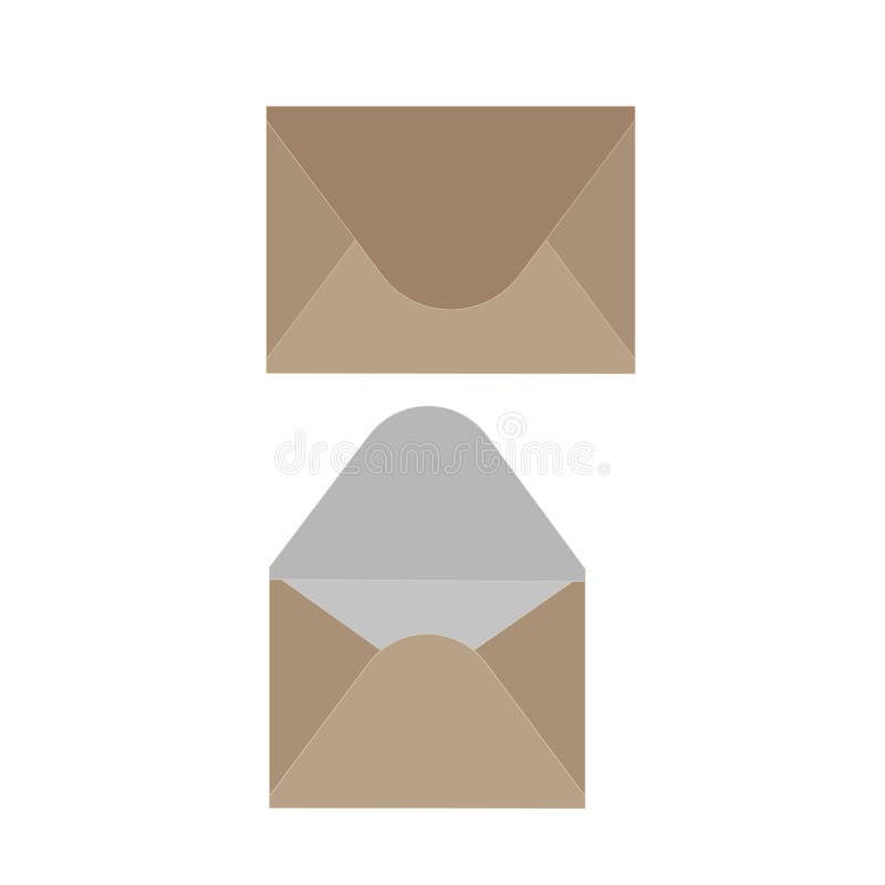 Simple Envelope Die Line Template, 3D Box Stock Illustration ...