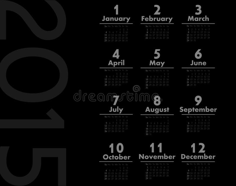 Simple European 2015 Year Vector Calendar Stock Vector - Illustration ...