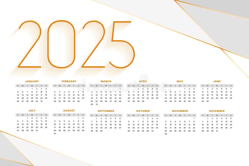 Simple 2025 Event Planner Calendar Template Design Stock Illustration ...