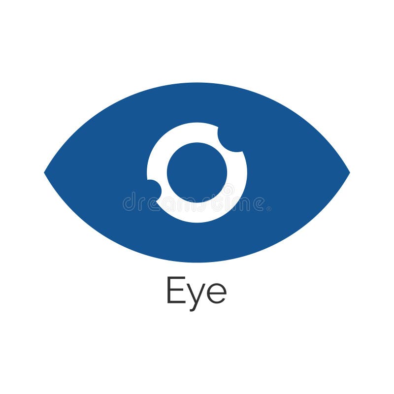 Simple Eye Icon in Blue. Vector Illustration. Stock Vector ...