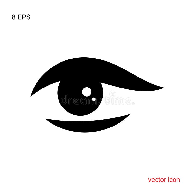 Simple Eye Icon Isolated on White Background Stock Vector ...