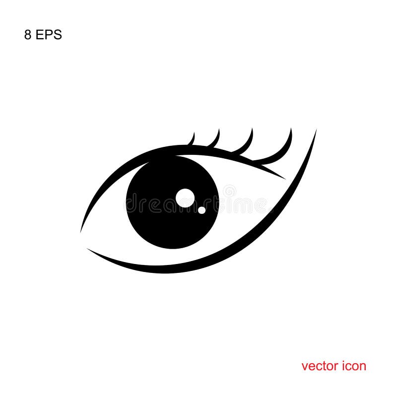 Simple Eye Icon Isolated on White Background Stock Vector ...