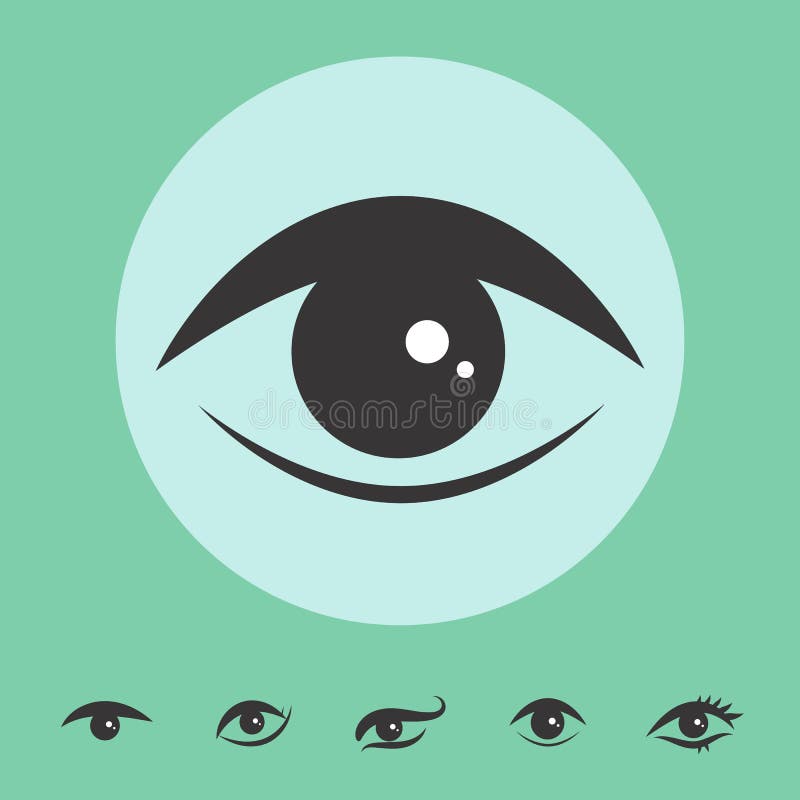 Simple Eye Vector Icon stock vector. Illustration of watch - 91643487