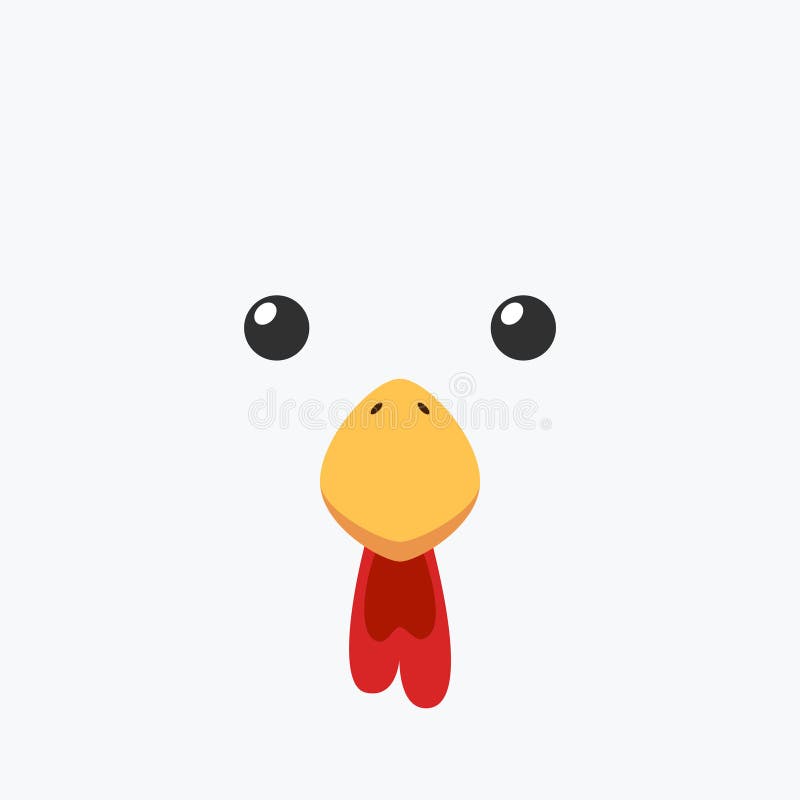 Simple Face of Chicken. Animal Face Illustration. Isolated Vector ...
