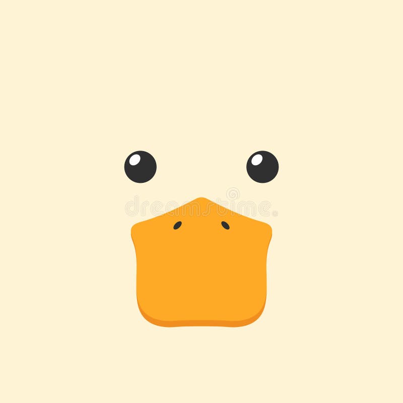 Simple Face of Duck. Animal Face Illustration. Isolated Vector ...