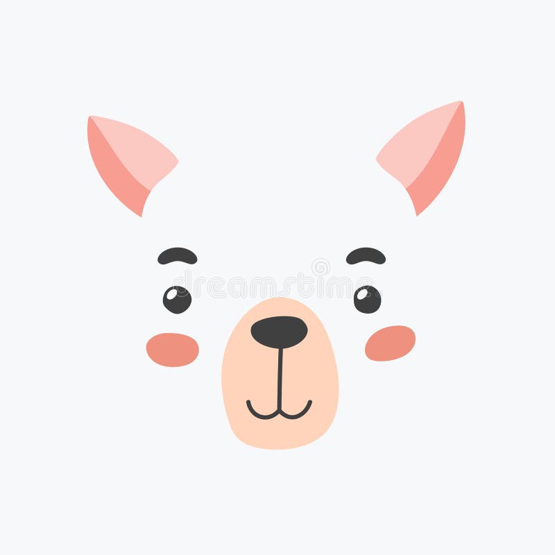 Simple Face of Llama. Animal Face Illustration Stock Illustration ...