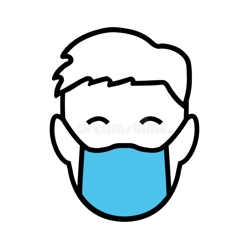 Simple face mask flat icon stock vector. Illustration of portrait ...