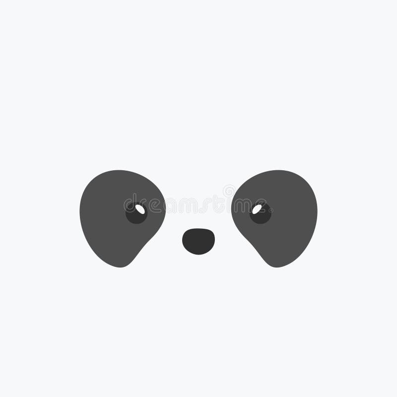 Simple Face of Panda. Animal Face Illustration. Isolated Vector ...