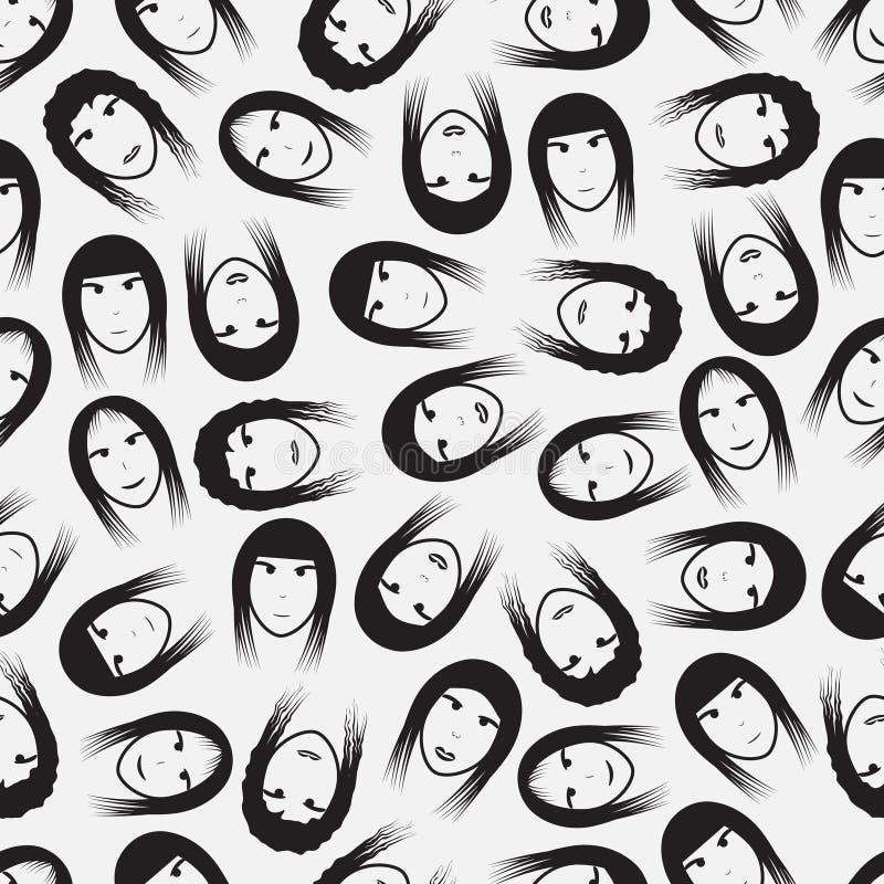 Simple faces pattern eps10 stock vector. Illustration of hair - 36044677