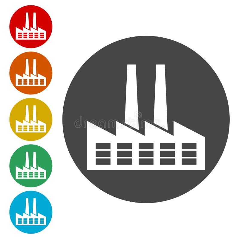 Simple Factory Silhouette Vector Design Stock Vector - Illustration of ...