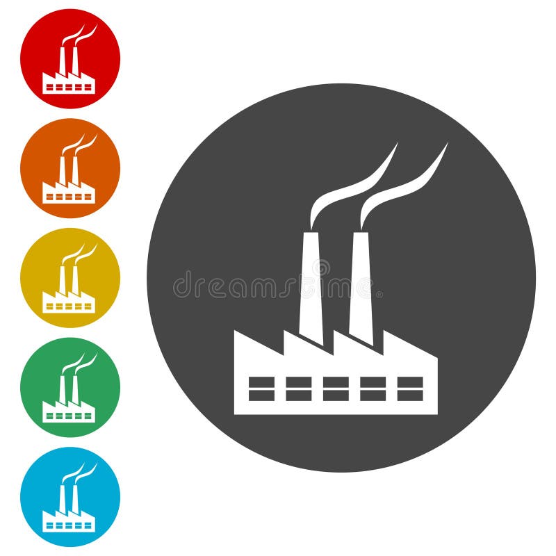 Simple Factory Silhouette Vector Design Stock Vector - Illustration of ...