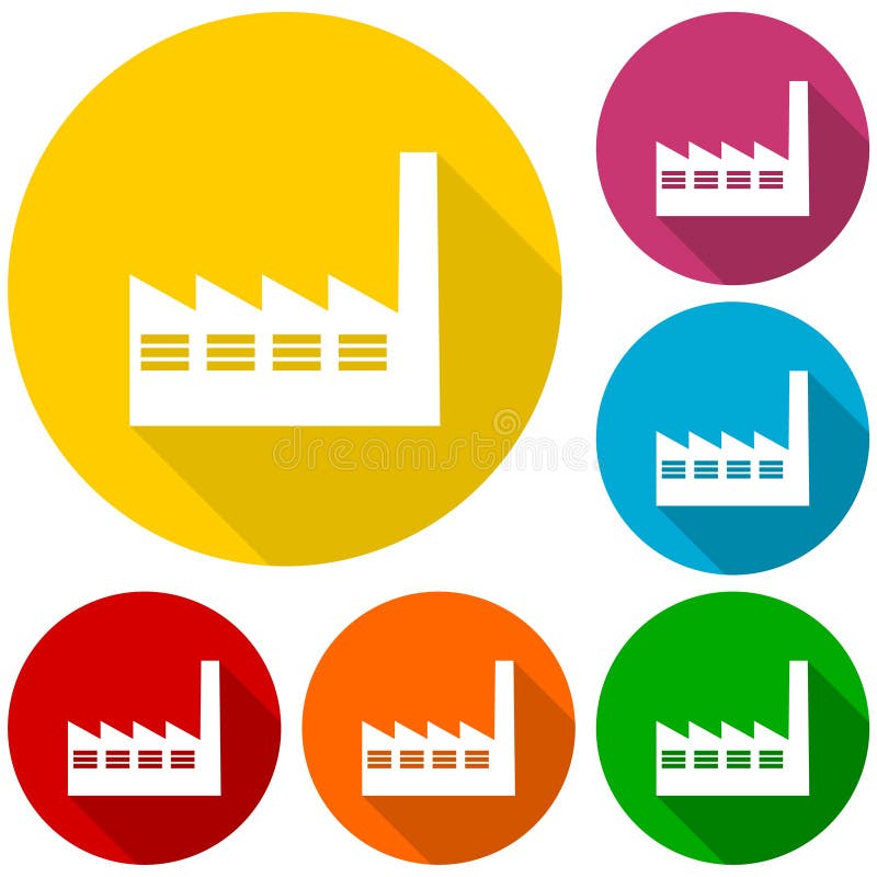 Simple Factory Silhouette Vector Design Stock Vector - Illustration of ...