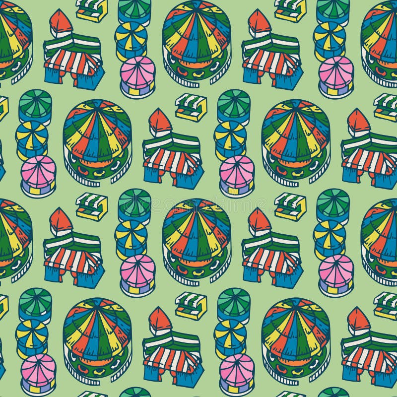 Fair Seamless Pattern stock vector. Illustration of city - 90453078