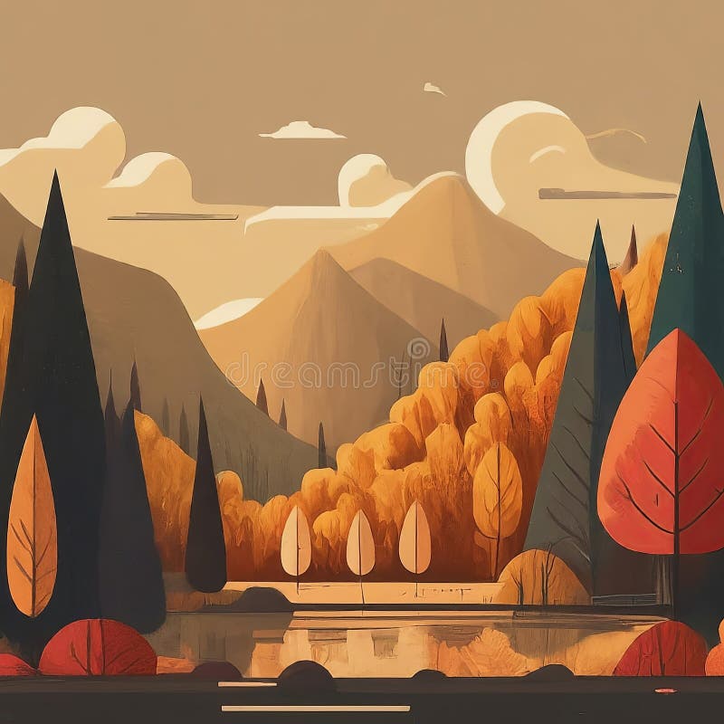 Simple Fall Foliage stock illustration. Illustration of autumn - 326943200