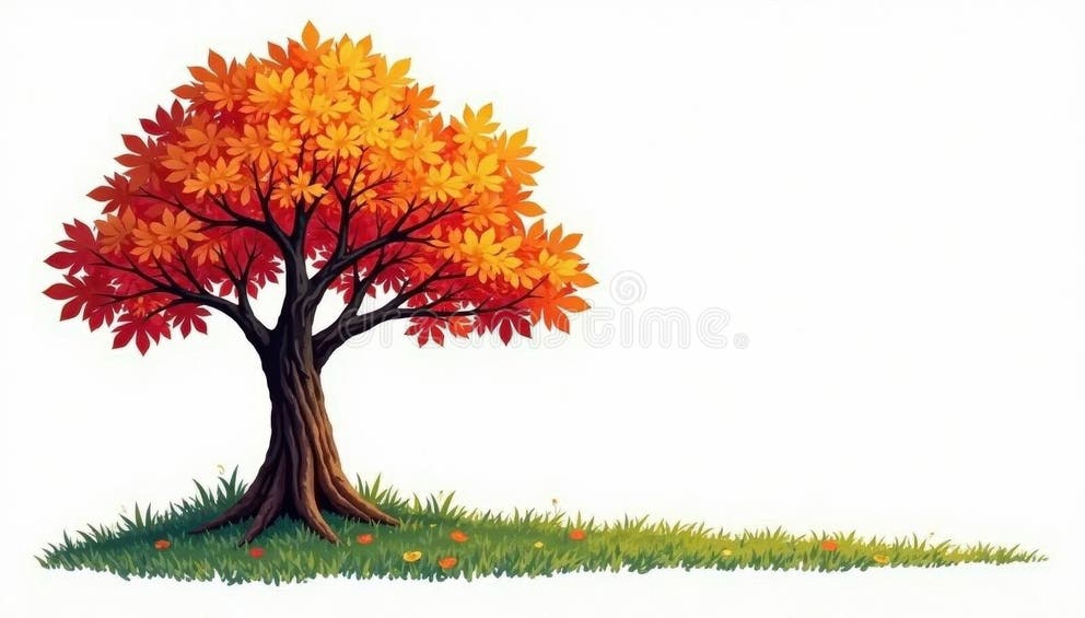 Simple Fall Tree Outline, Bold Lines, Easy Coloring , Sketch, Fall ...