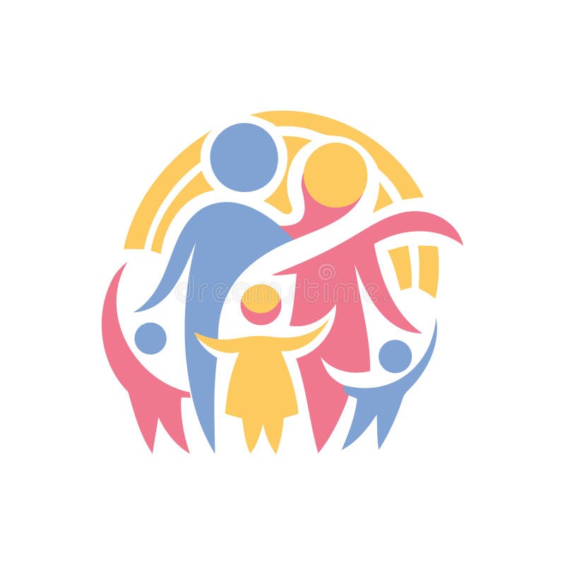 Simple Family Logo Icon Isolated Stock Illustration - Illustration of ...