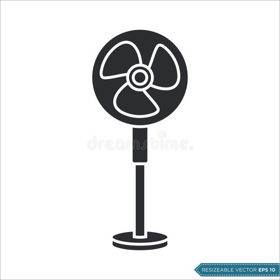 Black Color Simple Fan Icon Vector Template Illustration Design Stock ...