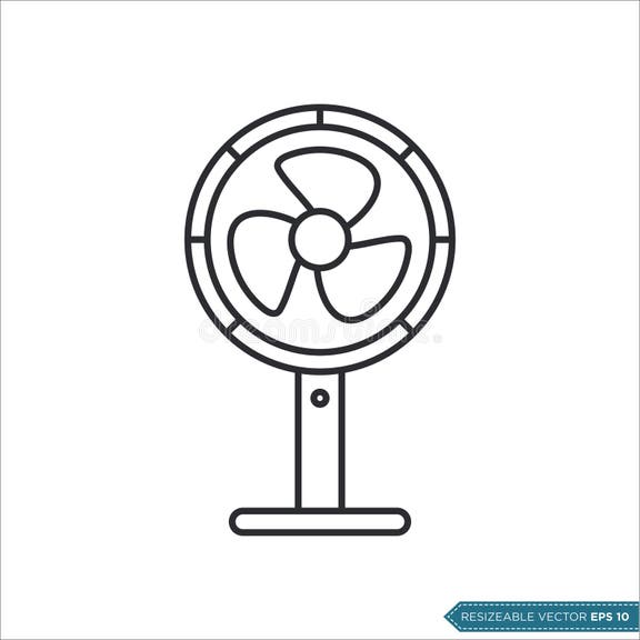 Black Color Simple Fan Icon Vector Template Illustration Design Stock ...