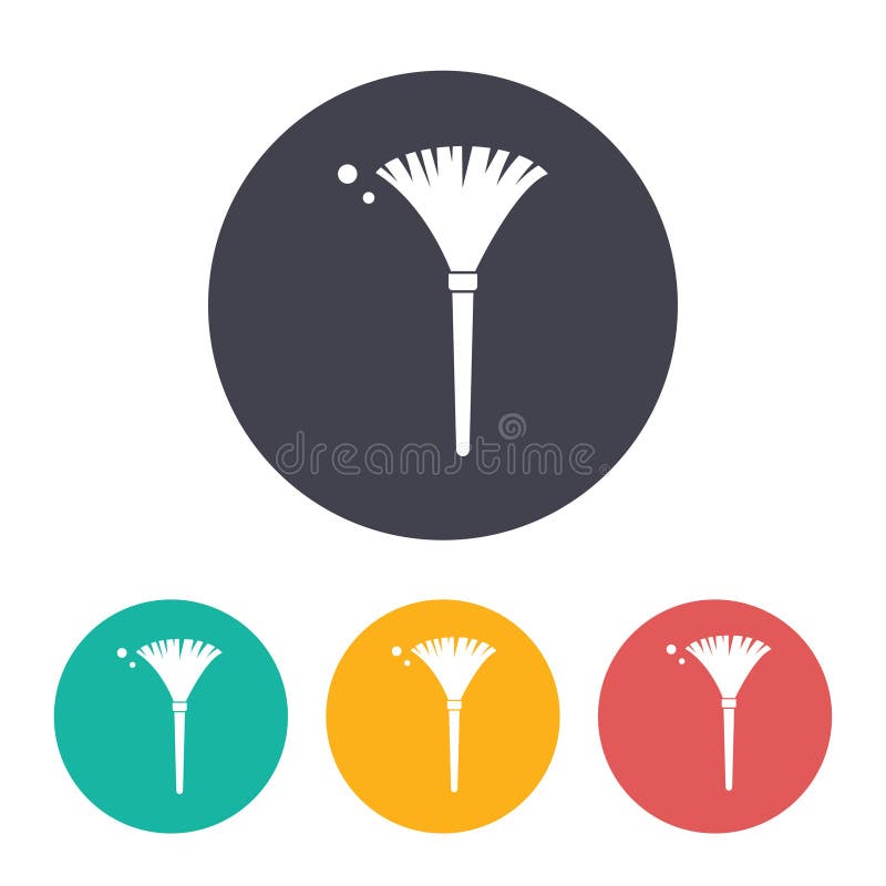 Simple Feather Duster Illustration. Cleaning Flat Vector Icon Stock ...