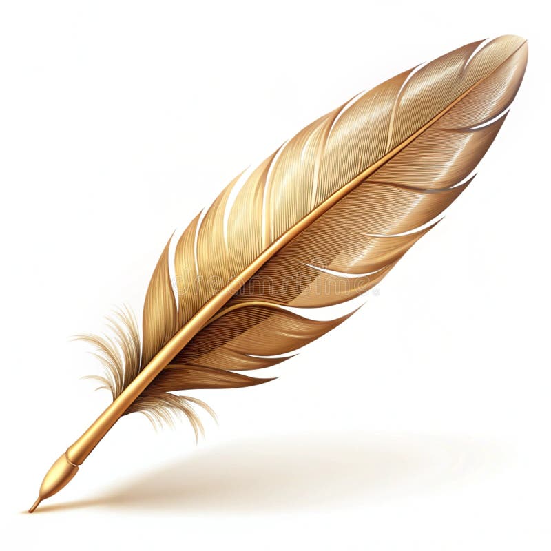 Stylized Feather Quill stock illustration. Illustration of isolated ...