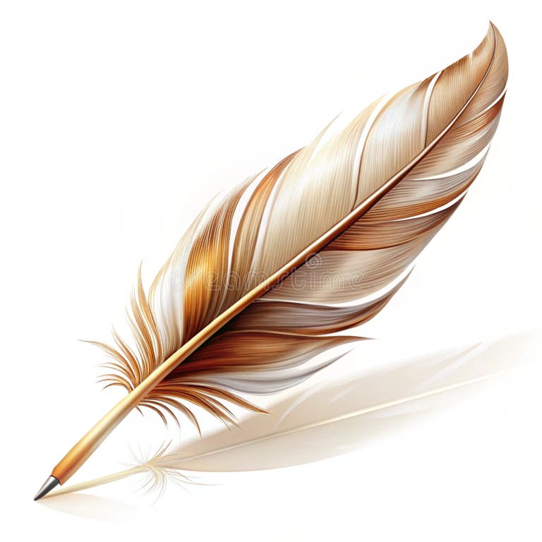 Stylized Feather Quill stock illustration. Illustration of script ...