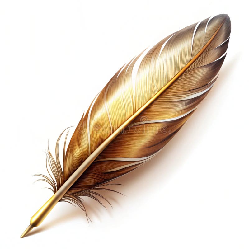 Stylized Feather Quill stock illustration. Illustration of quill ...