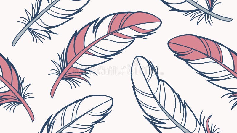 Simple Feathers Pattern Design, Vector Design Generative AI Stock ...