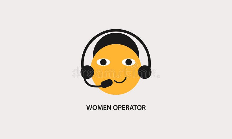 Simple Female Operator Logo Icon Stock Vector - Illustration of vector ...