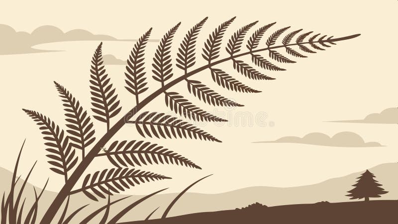 Simple Fern Leaf Illustration with a Soft, Dreamy Background, Vector ...