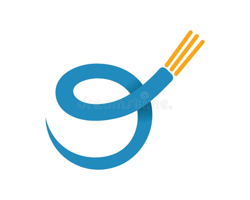 Simple Fiber Optic and Optical Fiber Symbol with Spiraling Motion Stock ...