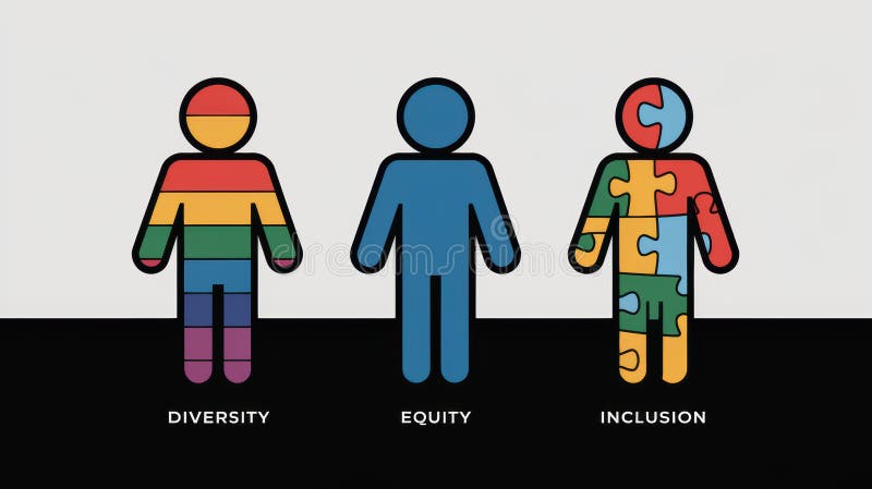 Diversity, Equity, and Inclusion Blocks on Red Background Stock Image ...
