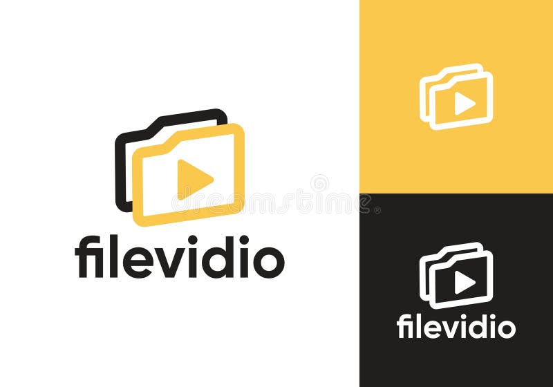 Simple File Video Technology Logo Vector Design Stock Vector ...
