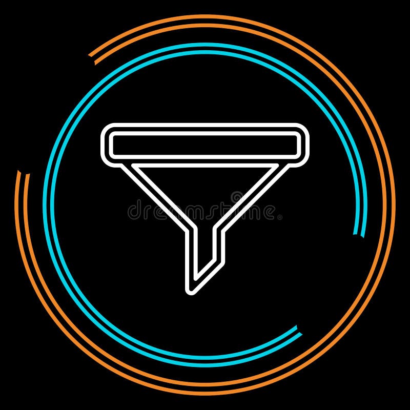 Simple Filter Thin Line Vector Icon Stock Illustration - Illustration ...