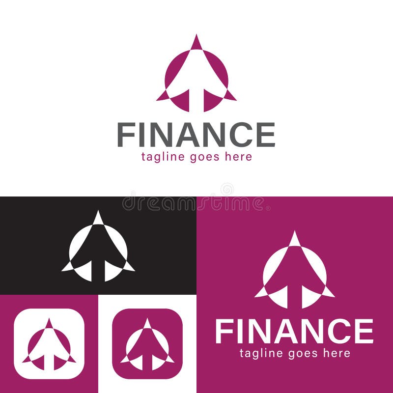 Simple Finance Growth Logo Template.Grow Up Logo. Black and White Stock ...