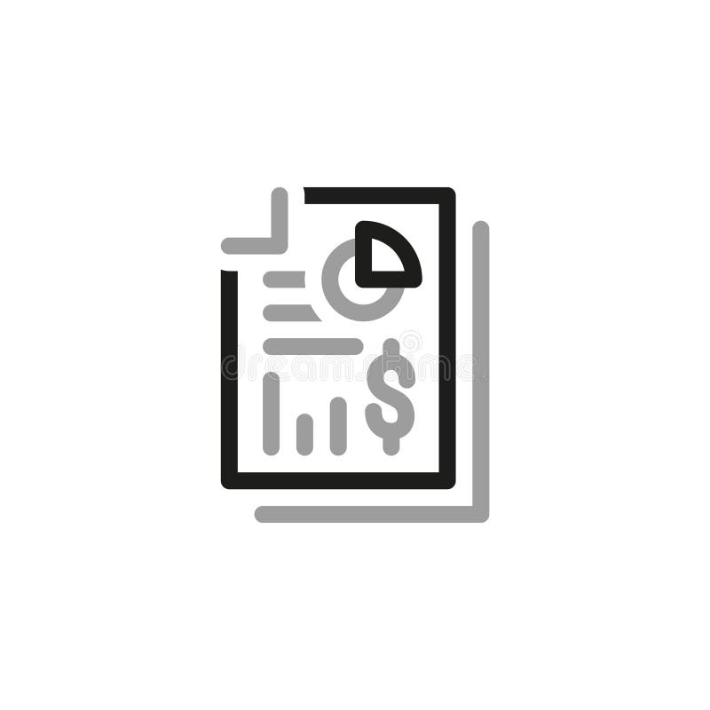 Simple Financial Report Related Vector Line Icon. Financial Documents ...