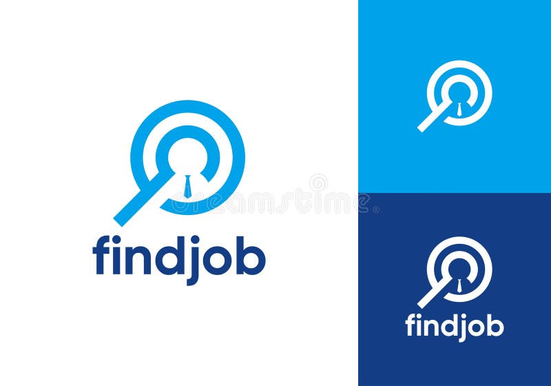 Simple Find Job Logo. Creative Search Work Vector Design Stock Vector ...