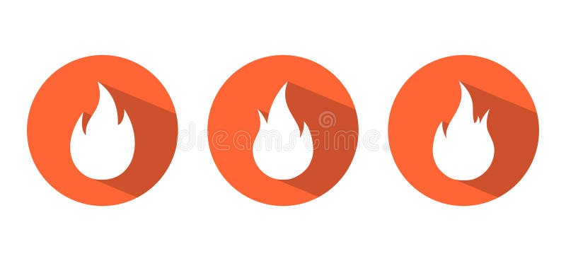 Simple Fire Flame, Bonfire Icon with Long Shadow Stock Vector ...