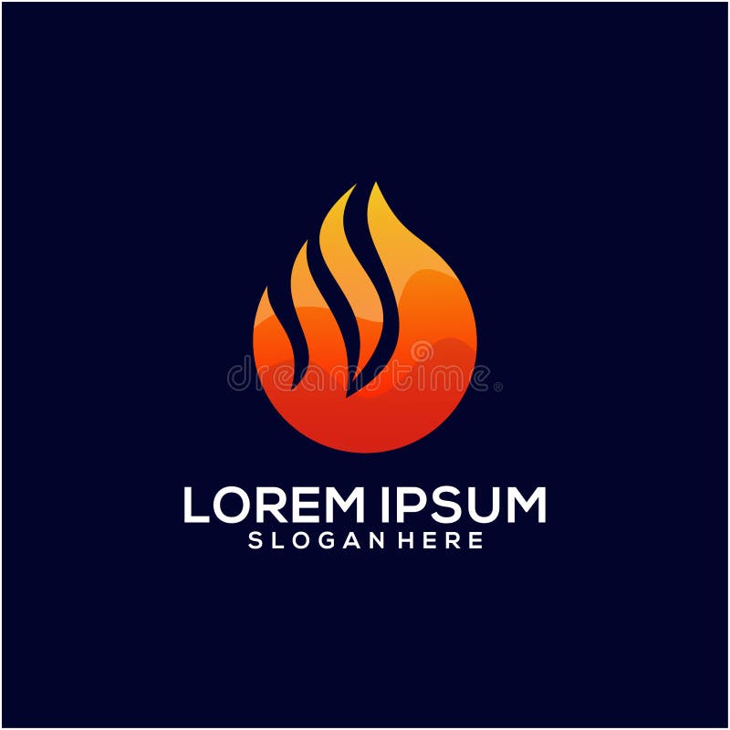 Simple Fire Flame Logo Design Stock Illustration - Illustration of ...