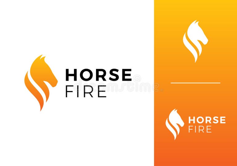 Simple Fire Horse Logo Logo Design Vector Stock Vector - Illustration ...
