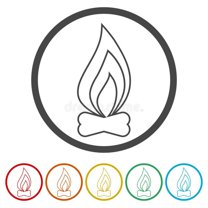 Simple Fire Icon, 6 Colors Included Stock Vector - Illustration of ...