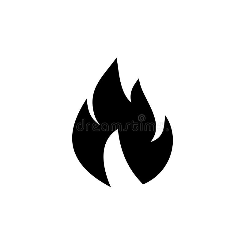 Simple Fire Icon, Flame Sign, Fire Flame Logo, Black Fire Silhouette ...